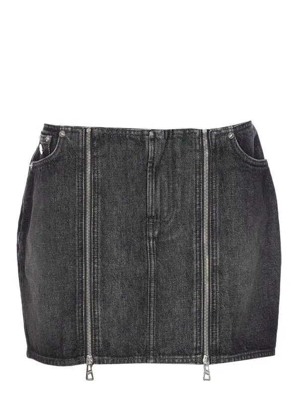 JEAN PAUL GAULTIER Zipped Denim Mini Skirt - Black