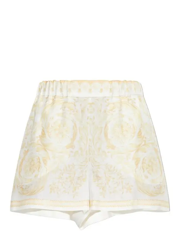 Versace Printed Elasticated Waistband Shorts - Off White