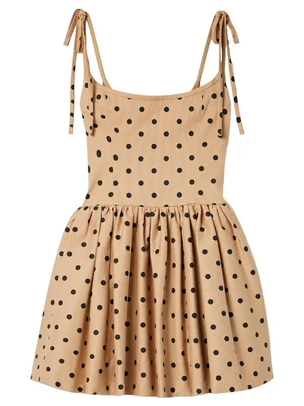 Carolina Herrera Polka Dot Mini Dress - Nude