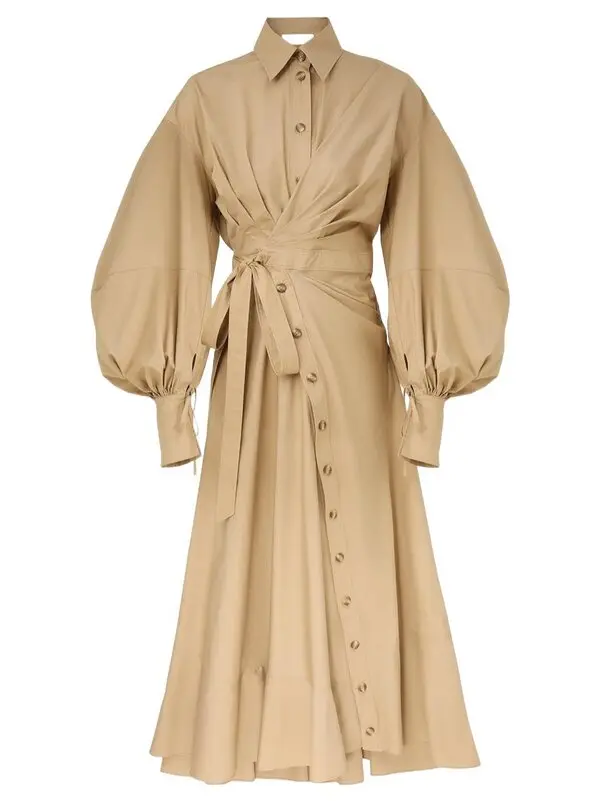 Zimmermann Rebellion Poplin Midi Dress - Olive