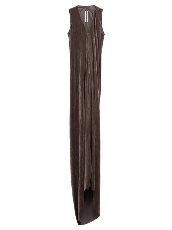 Rick Owens Draped Velvet Maxi Dress - Black