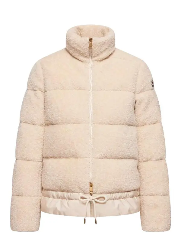 Moncler Cedre Teddy Short Puffer Jacket - Ivory