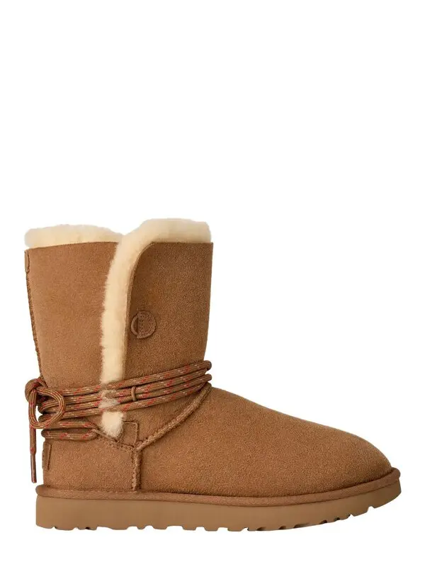 UGG Lace-up Shearling Boots - Chestnut