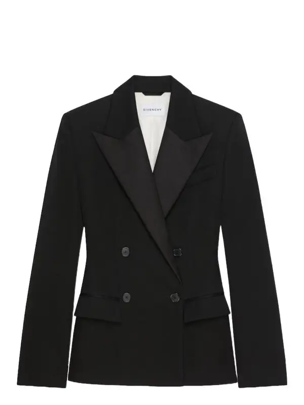 Givenchy Double-breasted Peak Lapel Jacket - Black