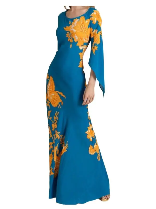 Etro Floral Paisley Maxi Dress - Blue