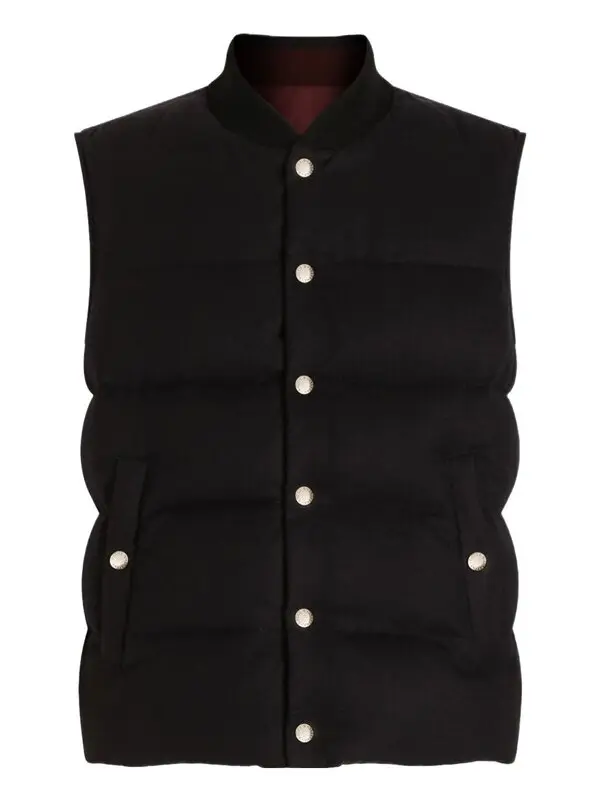 Dolce & Gabbana Quilted Reversible Puffer Gilet - Black