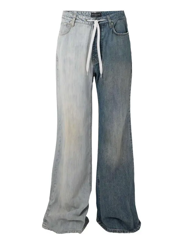 Balenciaga Two-tone Relaxed Fit Jeans - Light Blue/indigo