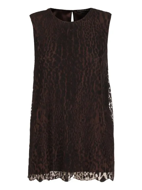 TOM FORD Sleeveless Lace Top - Black