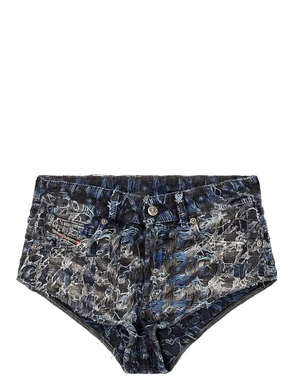 DIESEL® Five-pocket Houndstooth Denim Shorts - Black
