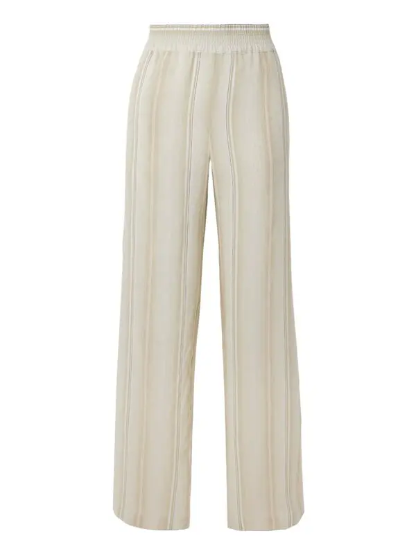 Victoria Beckham Wide-leg Striped Silk Pants - Nude