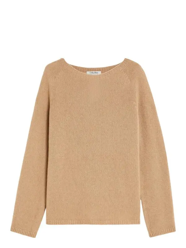 Max Mara Wool Cashmere Blend Crewneck Jumper - Camel