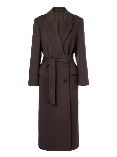 Brunello Cucinelli Wool And Cashmere Wrap Coat - Black