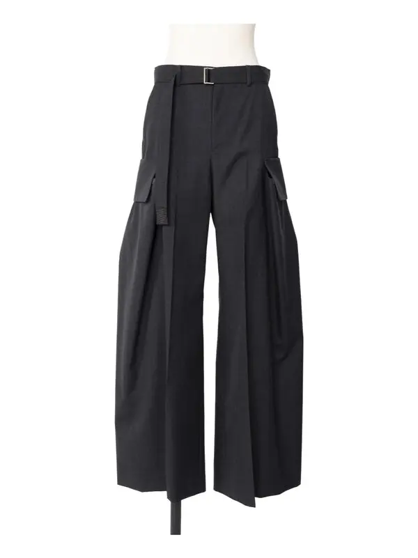 Sacai Belted Cargo Pockets Trousers - Black