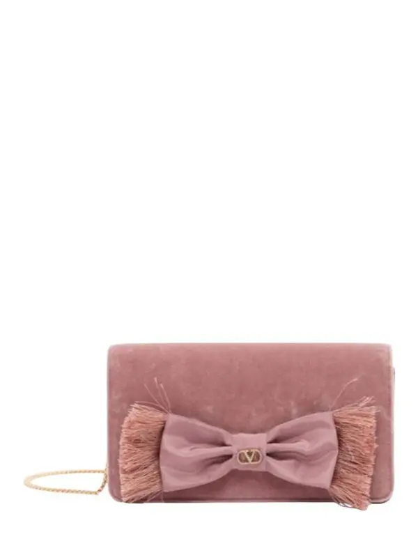 Valentino Garavani Vlogo Signature Bow Detail Clutch Bag - Pink
