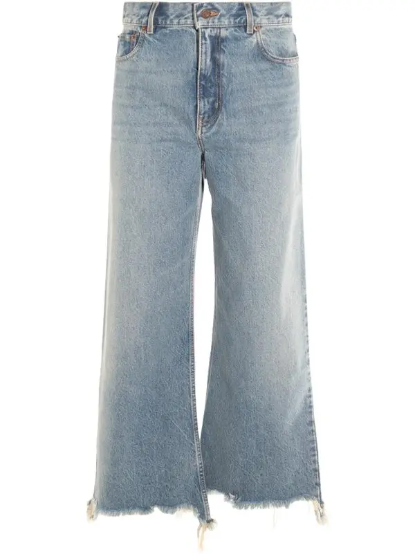 Chloé High-rise Wide-leg Denim Trousers - Ice-blue