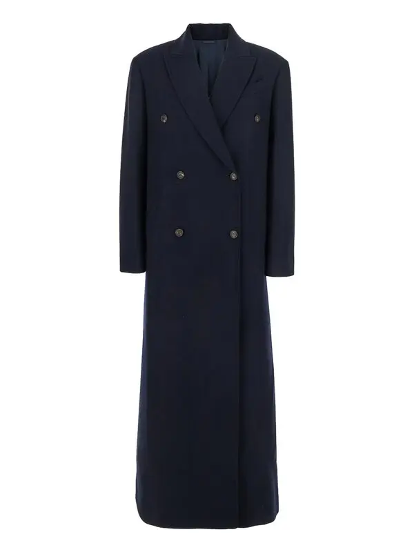 Brunello Cucinelli Double-breasted Long-sleeved Coat - Black