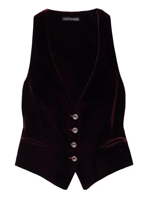 TOM FORD Velvet Vest - Wine Red