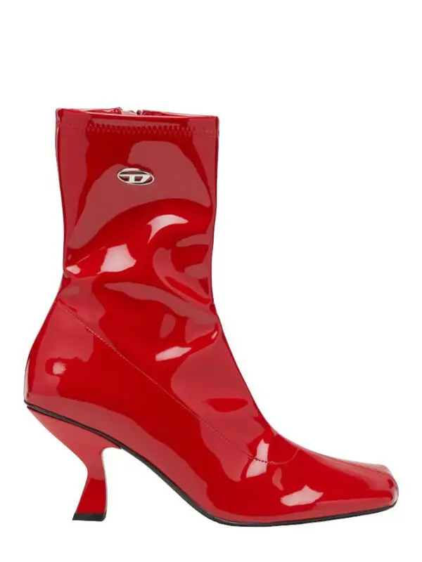 DIESEL® Amber Logo-plaque Ankle Boots - Red