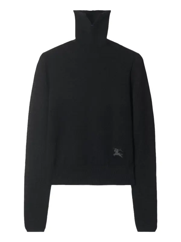 Burberry Embroidered Turtleneck Jumper - Black