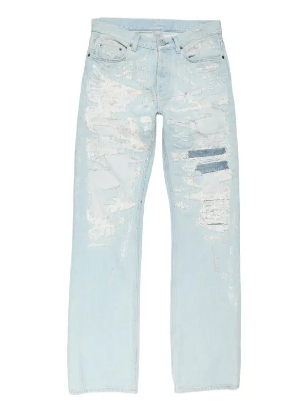Acne Studios Distressed Straight-leg Jeans - White