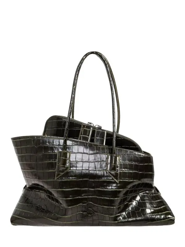 Attico La Passeggiata Embossed Medium Bag - Black