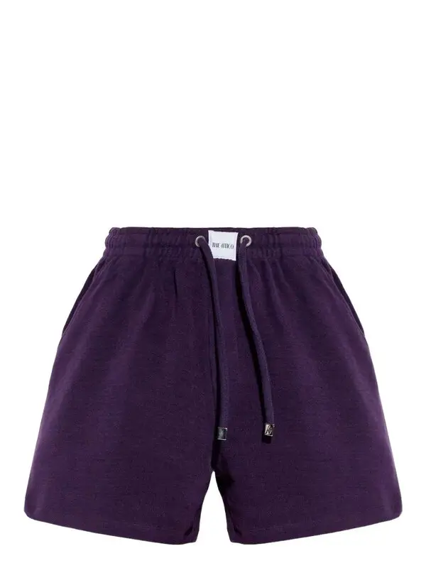 Attico Logo Patch Drawstring Shorts - Purple