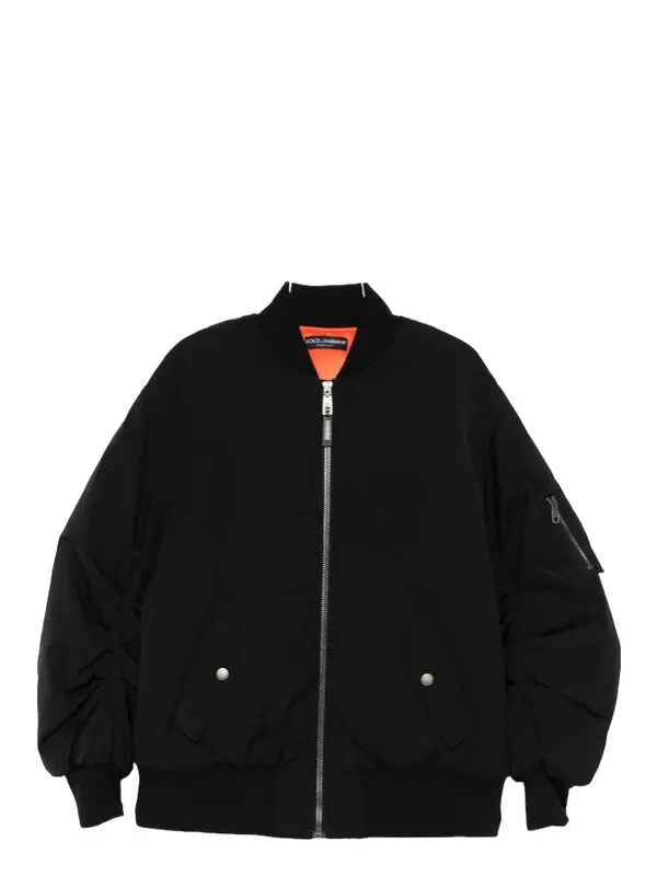 Dolce & Gabbana Oversized Zip-up Bomber Jacket - Black