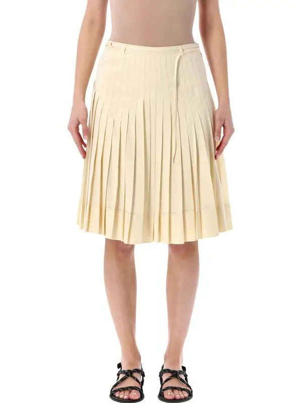 LOW CLASSIC High-waist Pleated Midi Skirt - Nude