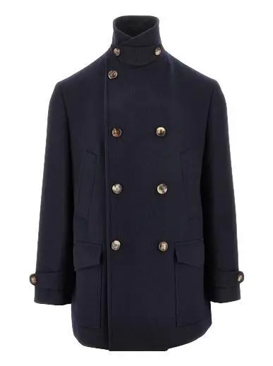 Brunello Cucinelli Double-breasted Wool Coat - Black