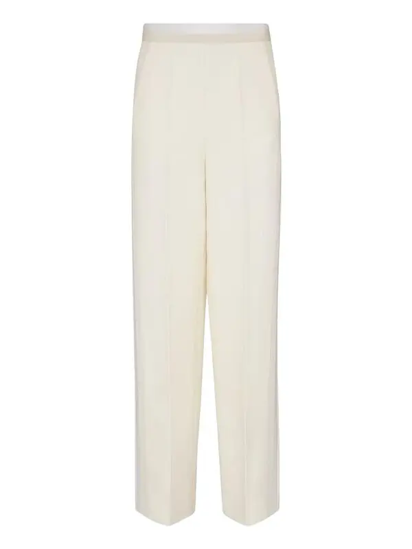 Fendi High-waist Tuxedo Trousers With Satin Ribbon Detail - White