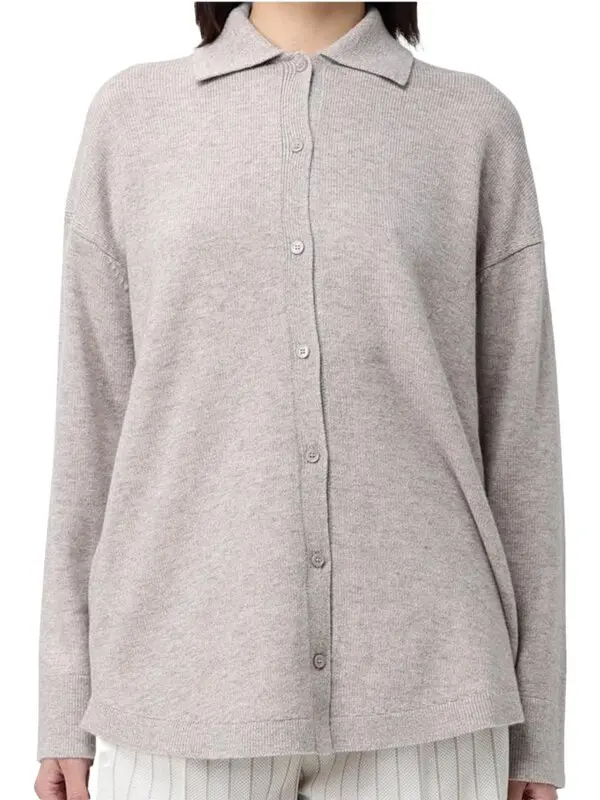Max Mara Buttoned Knitted Cardigan - Gray