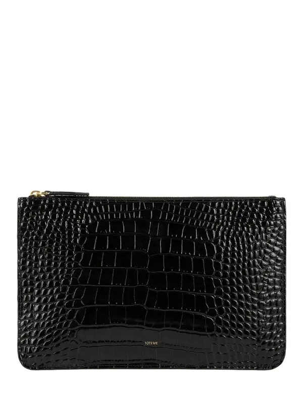 TOTEME Threefold Embossed Clutch Bag - Black