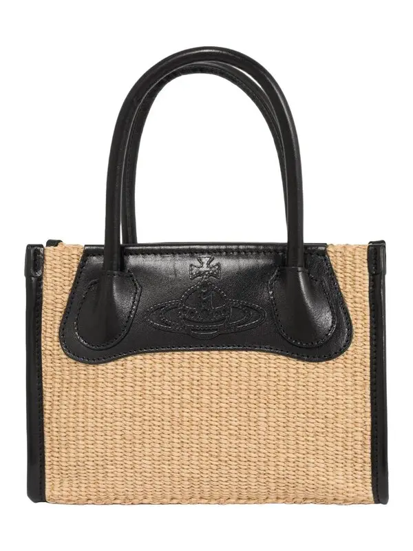 VIVIENNE WESTWOOD Small Woven Tote Bag - Natural Color