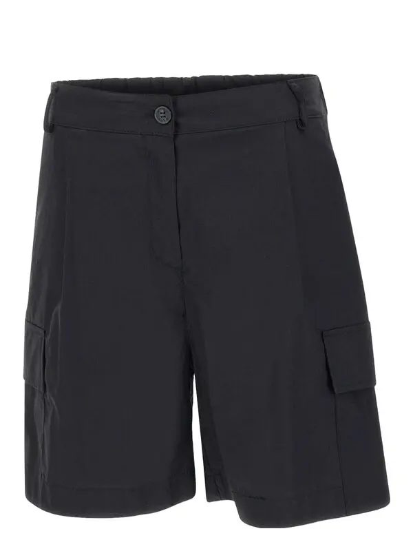 KAOS High Waisted Poplin Cotton Shorts - Black