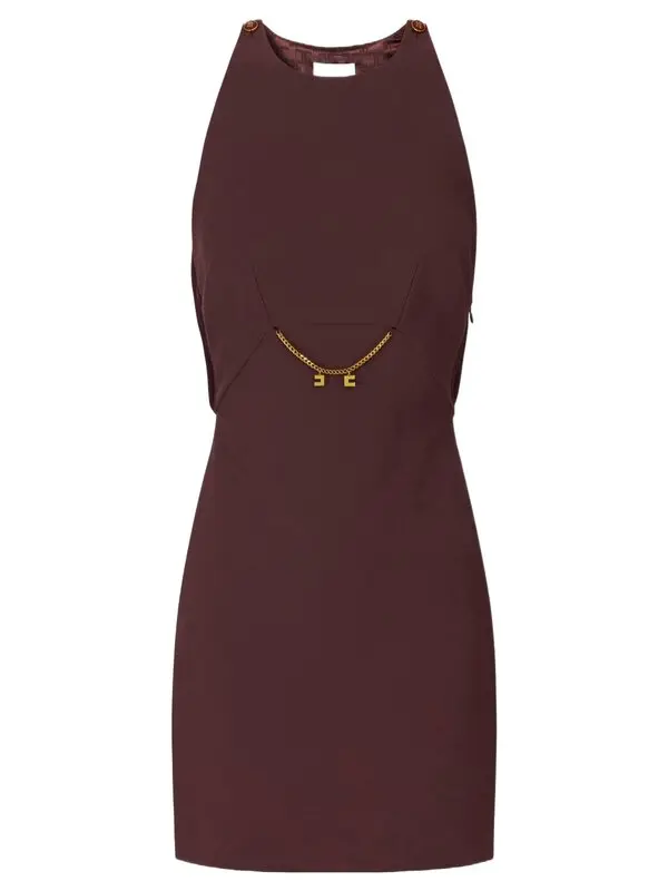 Elisabetta Franchi Double Layered Crepe Dress - Merlot