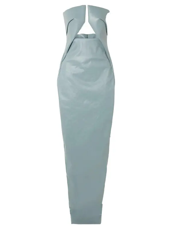 Rick Owens Backless Tube Dress With Rear Zipper And Slit Details - Green