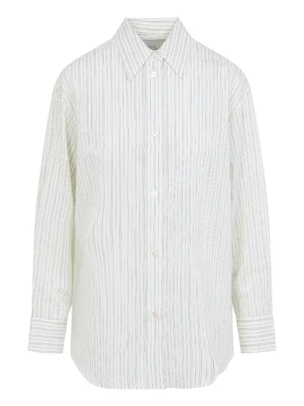 Studio Nicholson Rouen Striped Sheer Shirt - White