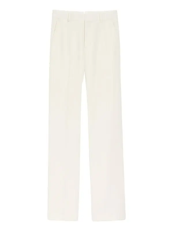 Ami Buttoned Straight-leg Trousers - White Cream