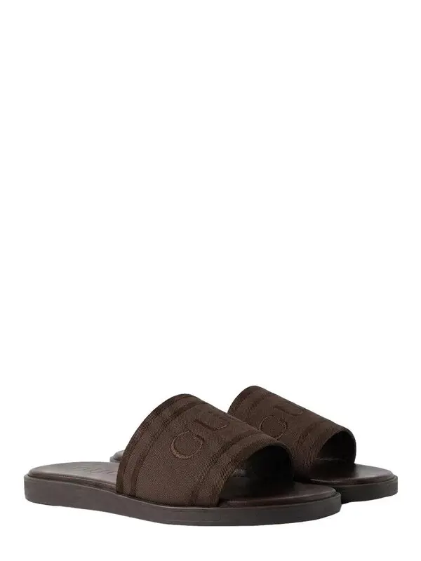 Gucci Jacquard Logo Slide Sandal - Black