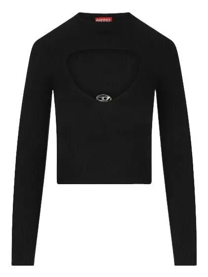 DIESEL® Logo Plaque Crewneck Jumper - Black