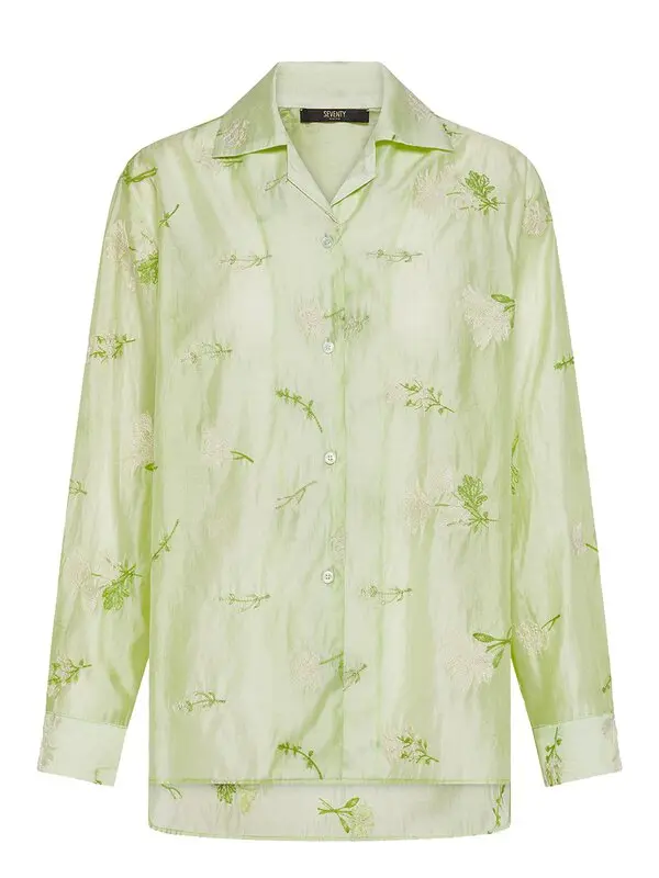 Seventy Floral Embroidered Long Sleeve Shirt - Green