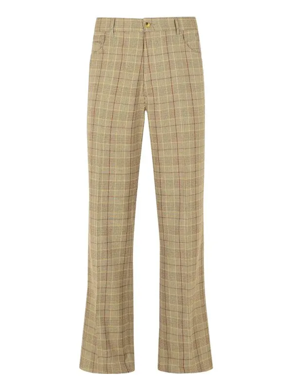 Amiri Plaid Flared Trousers - Nude