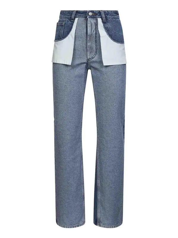 MAISON MARGIELA Numeric Patch Straight-leg Jeans - Blue
