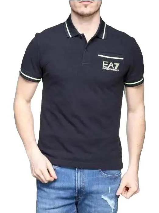 EA7 Logo Polo Shirt - Black