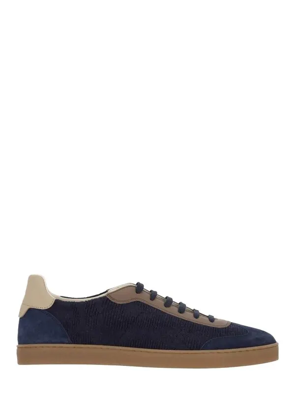 Brunello Cucinelli Paneled Lace-up Sneakers - Black
