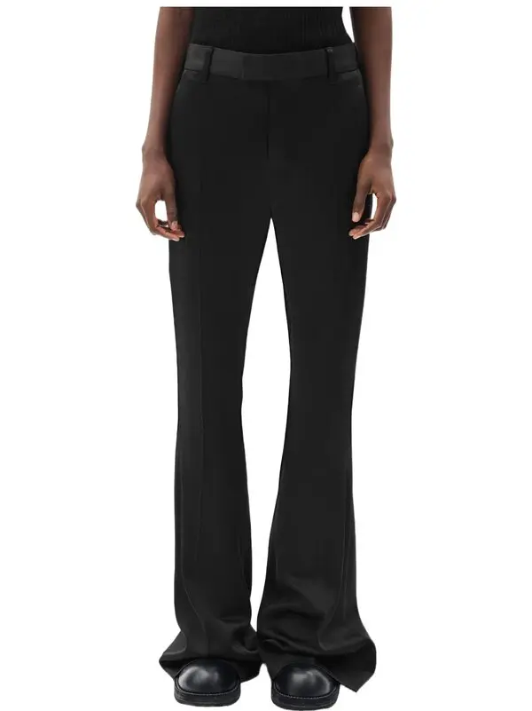 ANN DEMEULEMEESTER Satin Flared Trousers - Black
