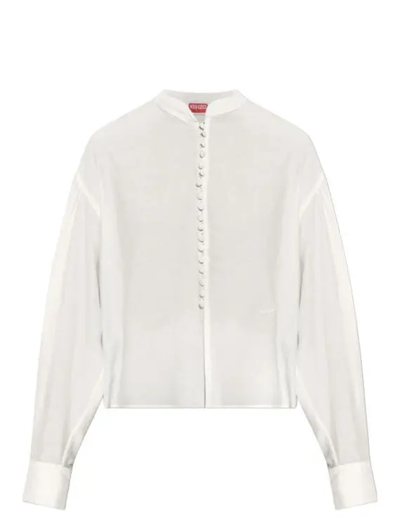 Kenzo Long Sleeve Buttoned Blouse - White
