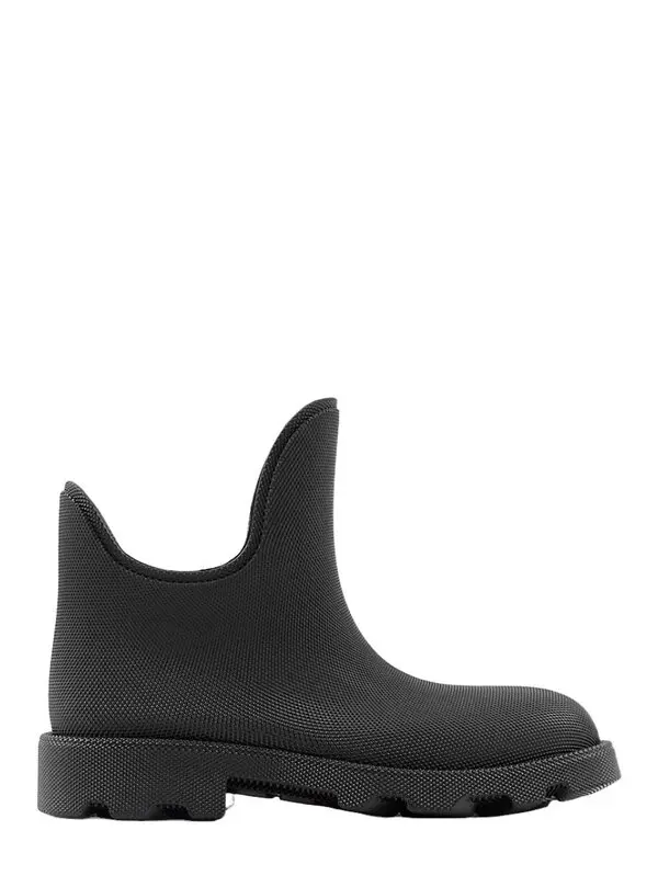 Burberry Textured Finish Round-toe Slip-on Boots - Black