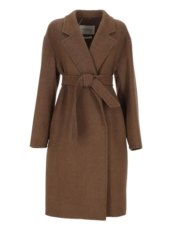Max Mara Belted Long-sleeved Coat - Brown