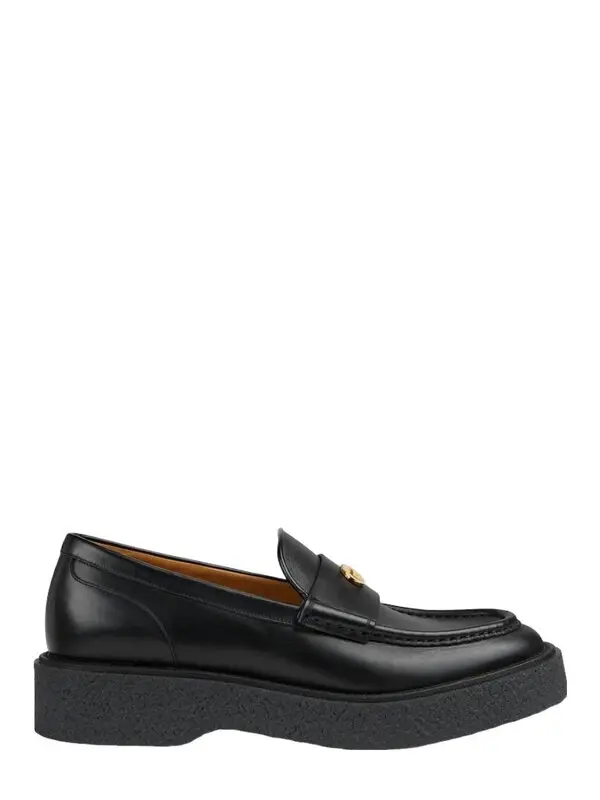 Gucci Logo Plaque Slip-on Loafers - Black